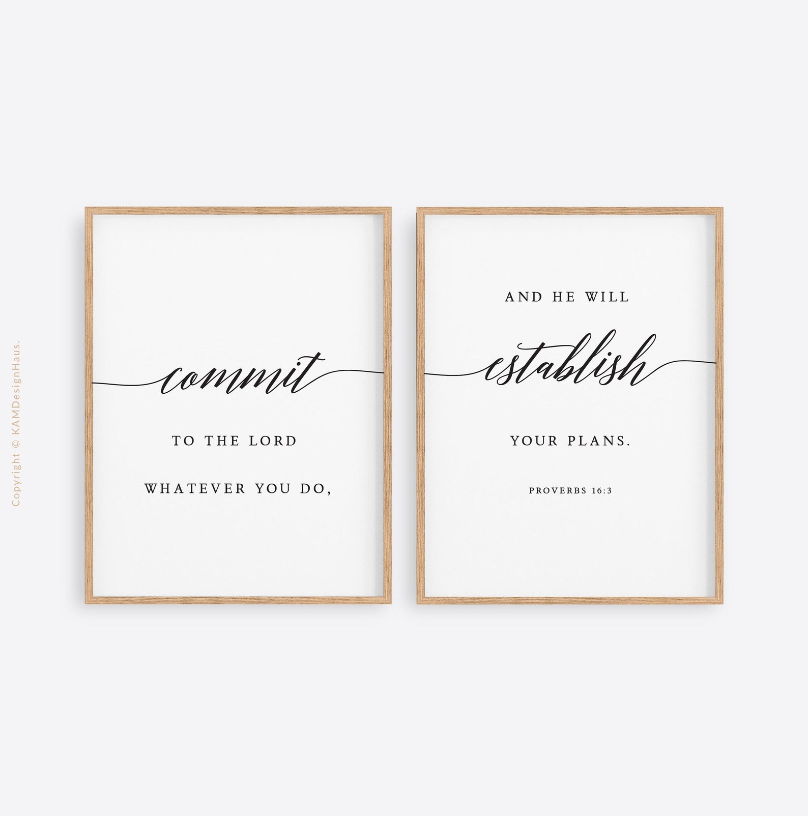 Proverbs 16:3 Commit to the Lord Bible Verse Wall Art, Printable Wall ...