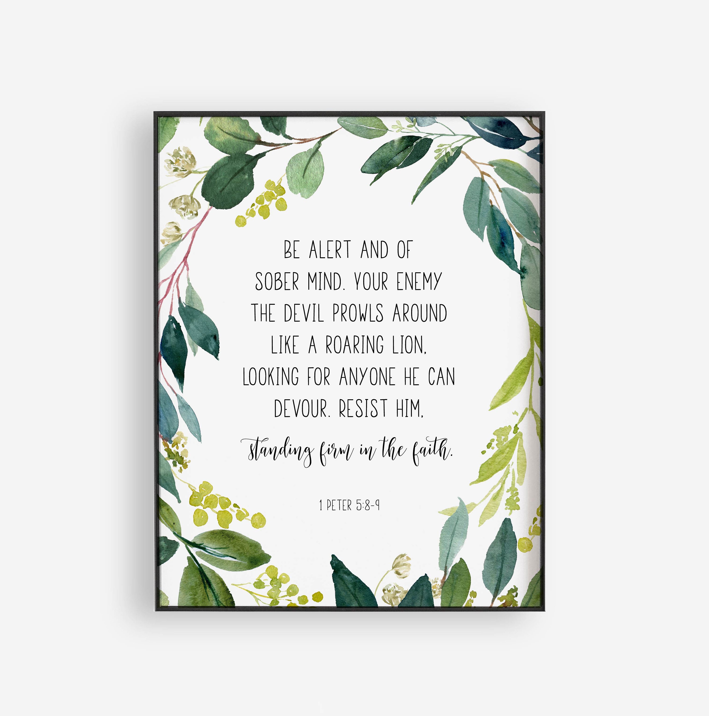 1 Peter 5:8-9 Firm in the Faith Bible Verse Wall Art | Etsy