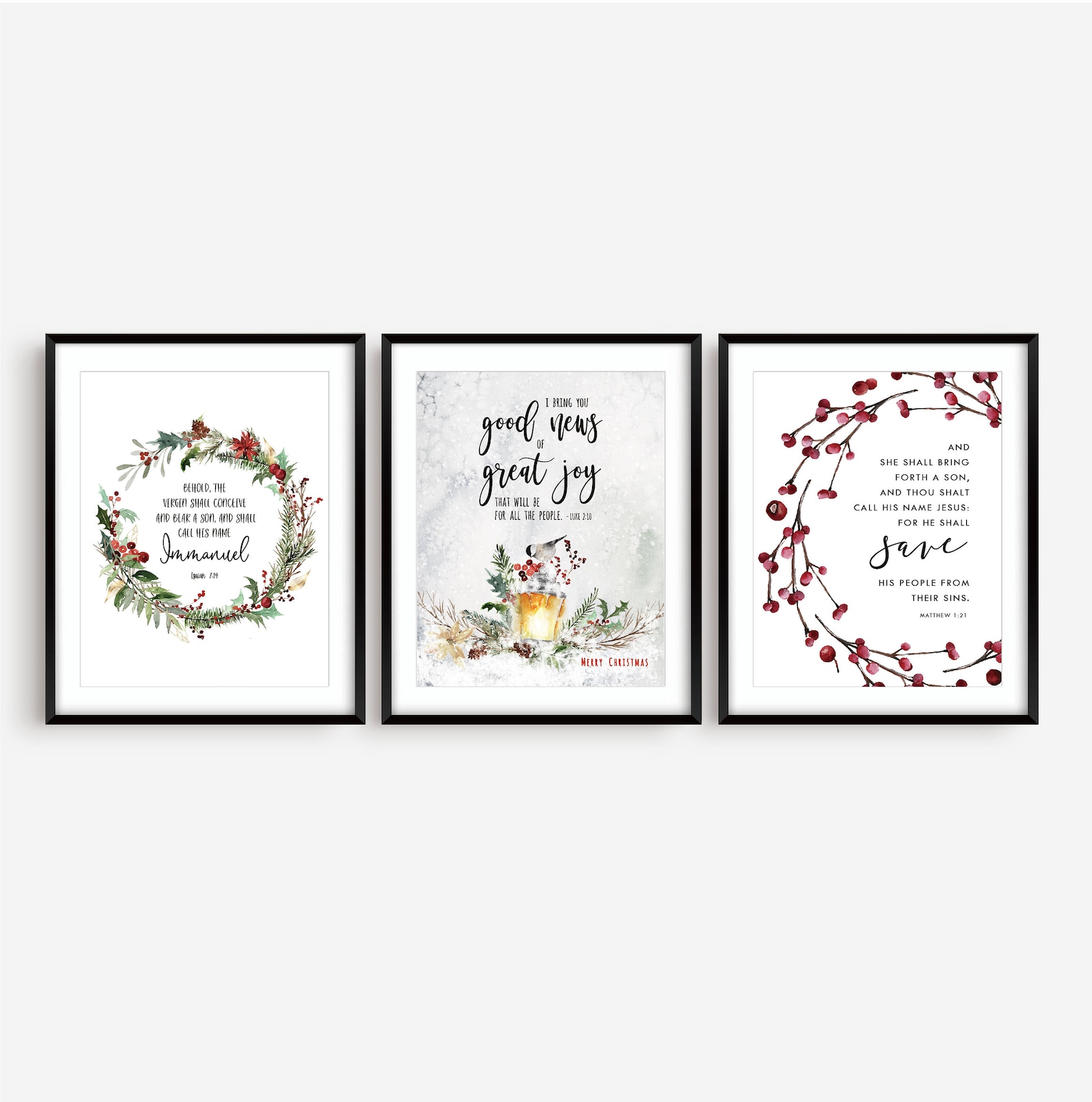 Set of 10 Christmas Bible Verse Printables Winter Scripture | Etsy
