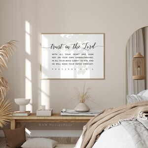 Proverbs 3:5-6 Trust in the Lord Bible Verse Printable Wall Art ...