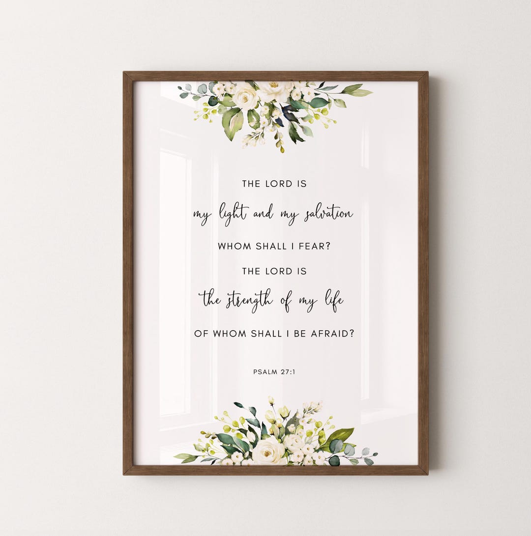 Psalm 27:1 the Lord Bible Verse Wall Art, Printable Wall Art, Scripture ...