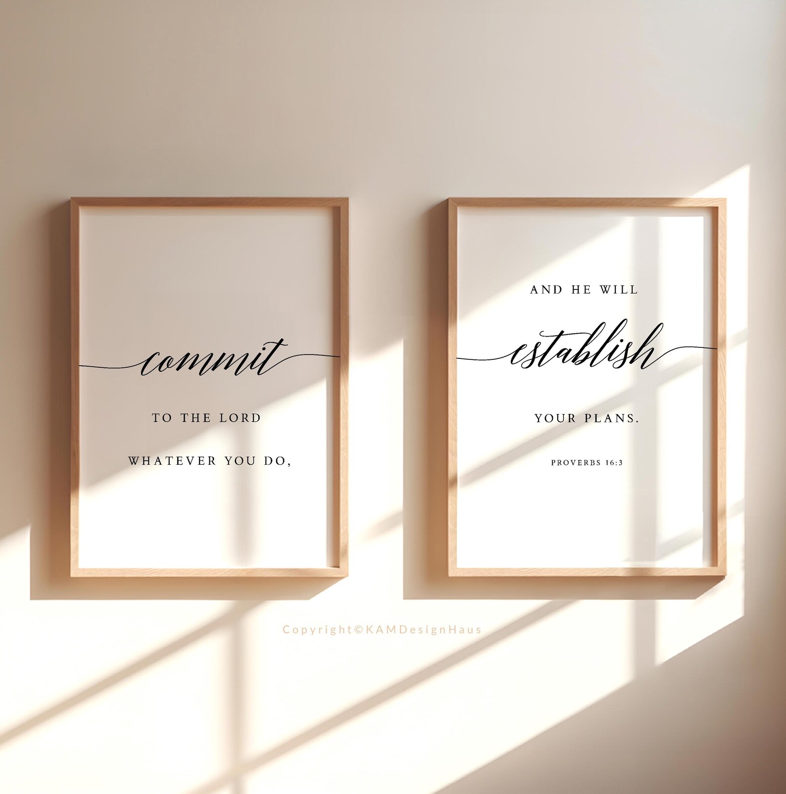 Proverbs 16:3 Commit to the Lord Bible Verse Wall Art, Printable Wall ...