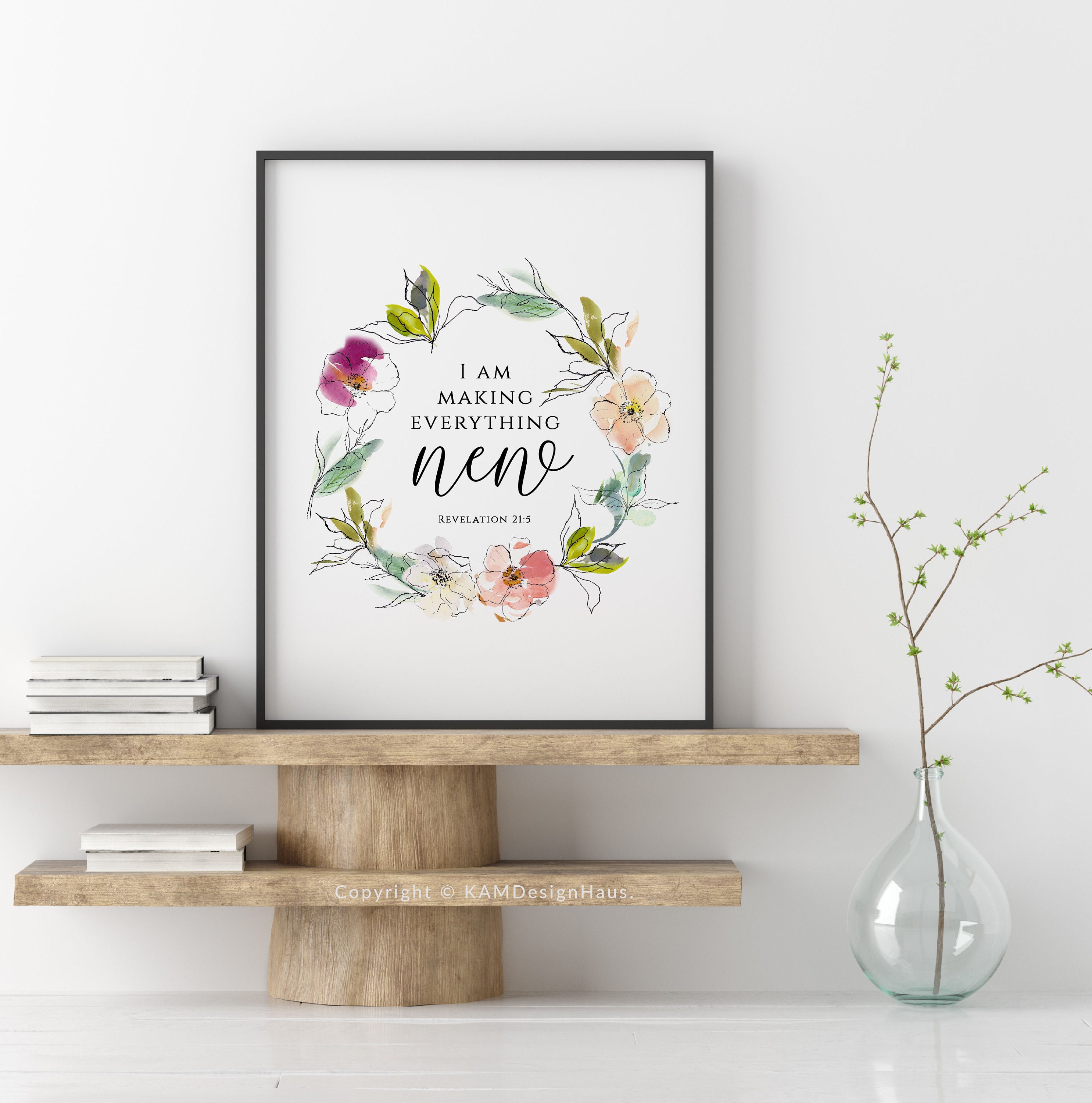 Revelation 21:5 Making Everything New Bible Verse Wall Art | Etsy