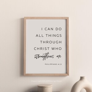 Philippians 4:13 I Can Do All Things Bible Verse Wall Art, Printables ...