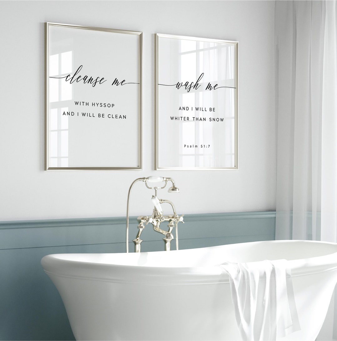 Psalm 51:7 Cleanse Me Wash Me Bible Verse Print, Scripture Download ...
