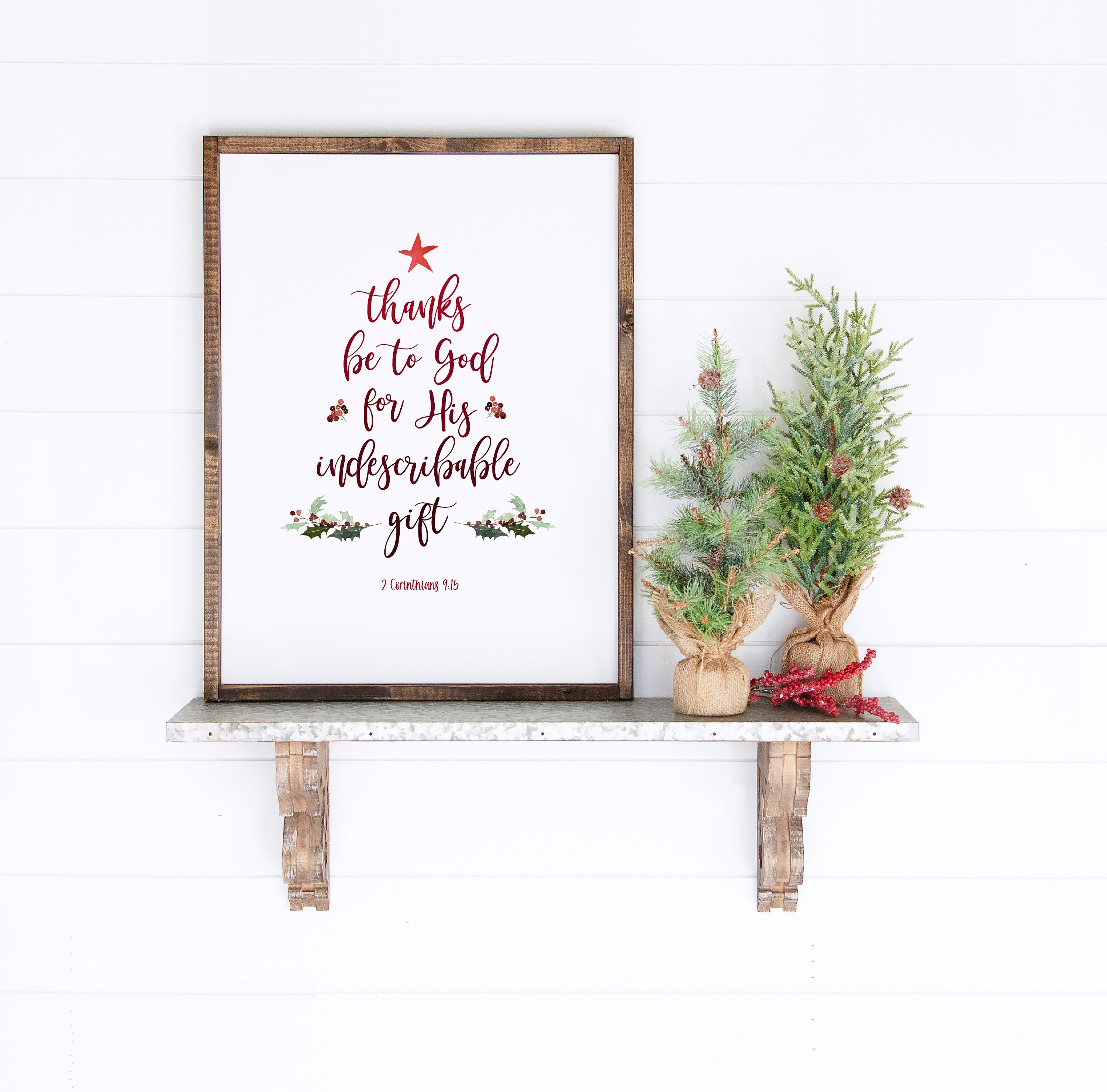 2 Corinthians 9:15 Christmas Card Download Christmas | Etsy