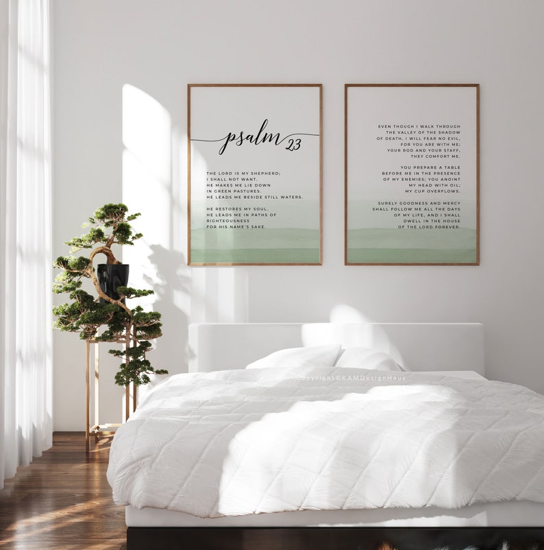 Psalm 23 The Lord Is My Shepherd Bible Verse Wall Art Set of | Etsy