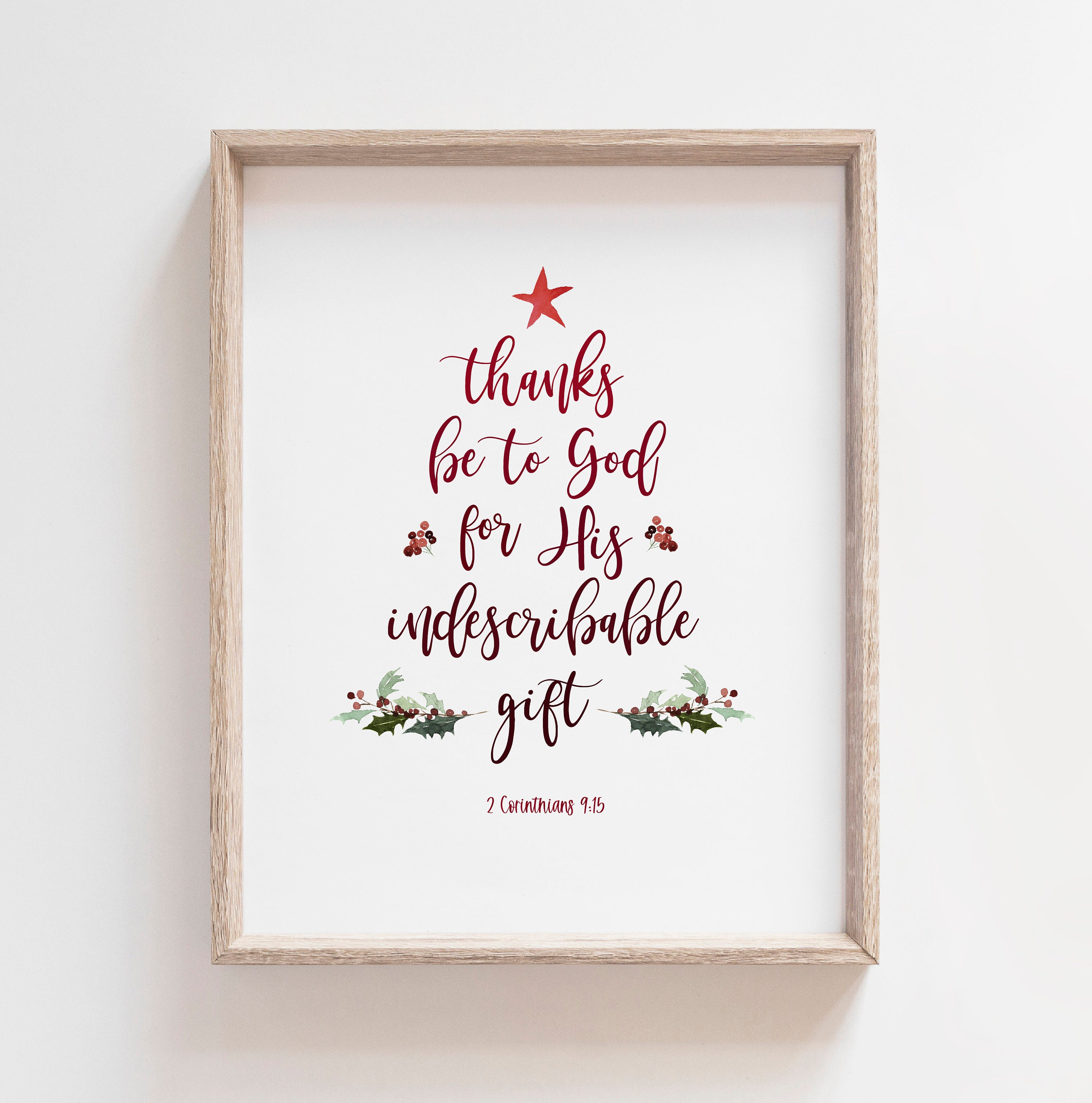 2 Corinthians 9:15 Christmas Card Download Christmas | Etsy