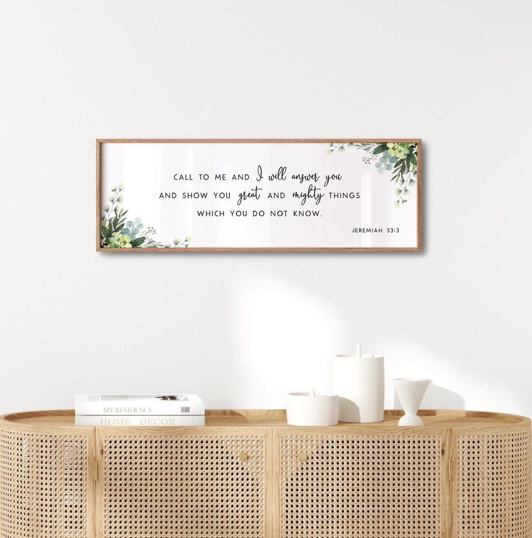 Jeremiah 33:3 Bible Verse Wall Art, Horizontal Scripture Banner, Call ...