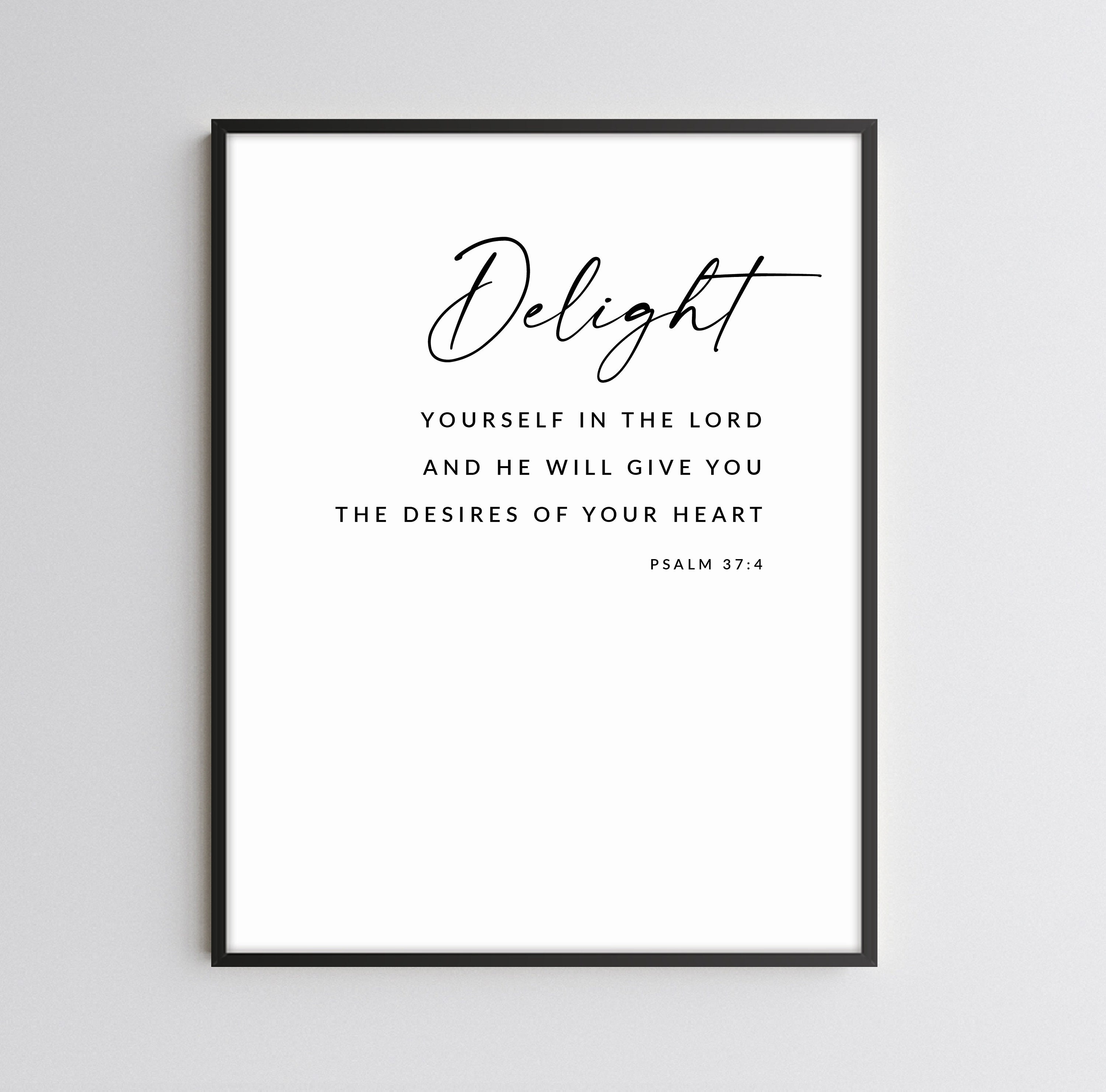 Psalm 37:4-5 Commit Our Way to the Lord Bible Verse Wall Art | Etsy