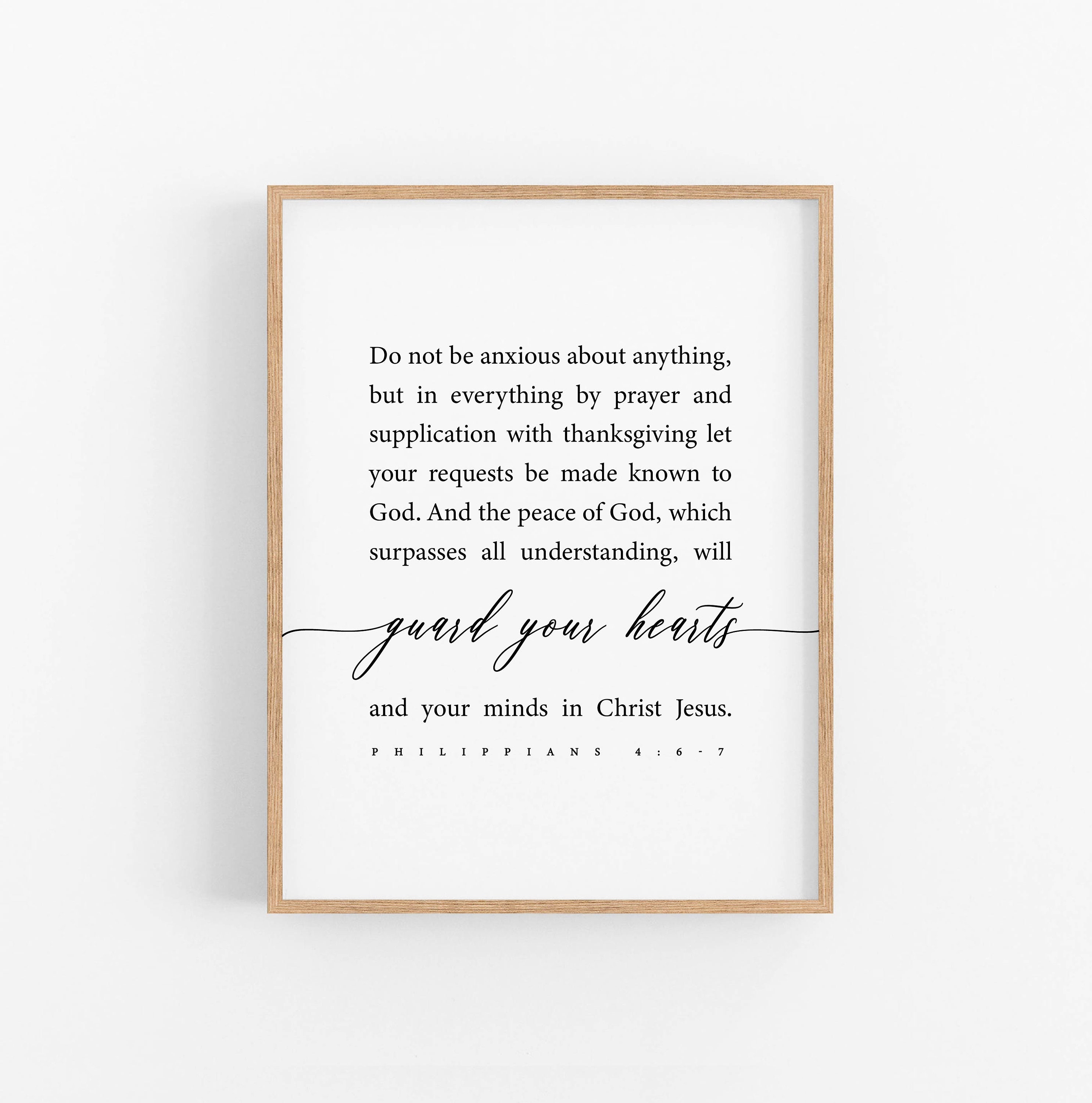 Philippians 4:6-7 Do Not Be Anxious Bible Verse Print | Etsy