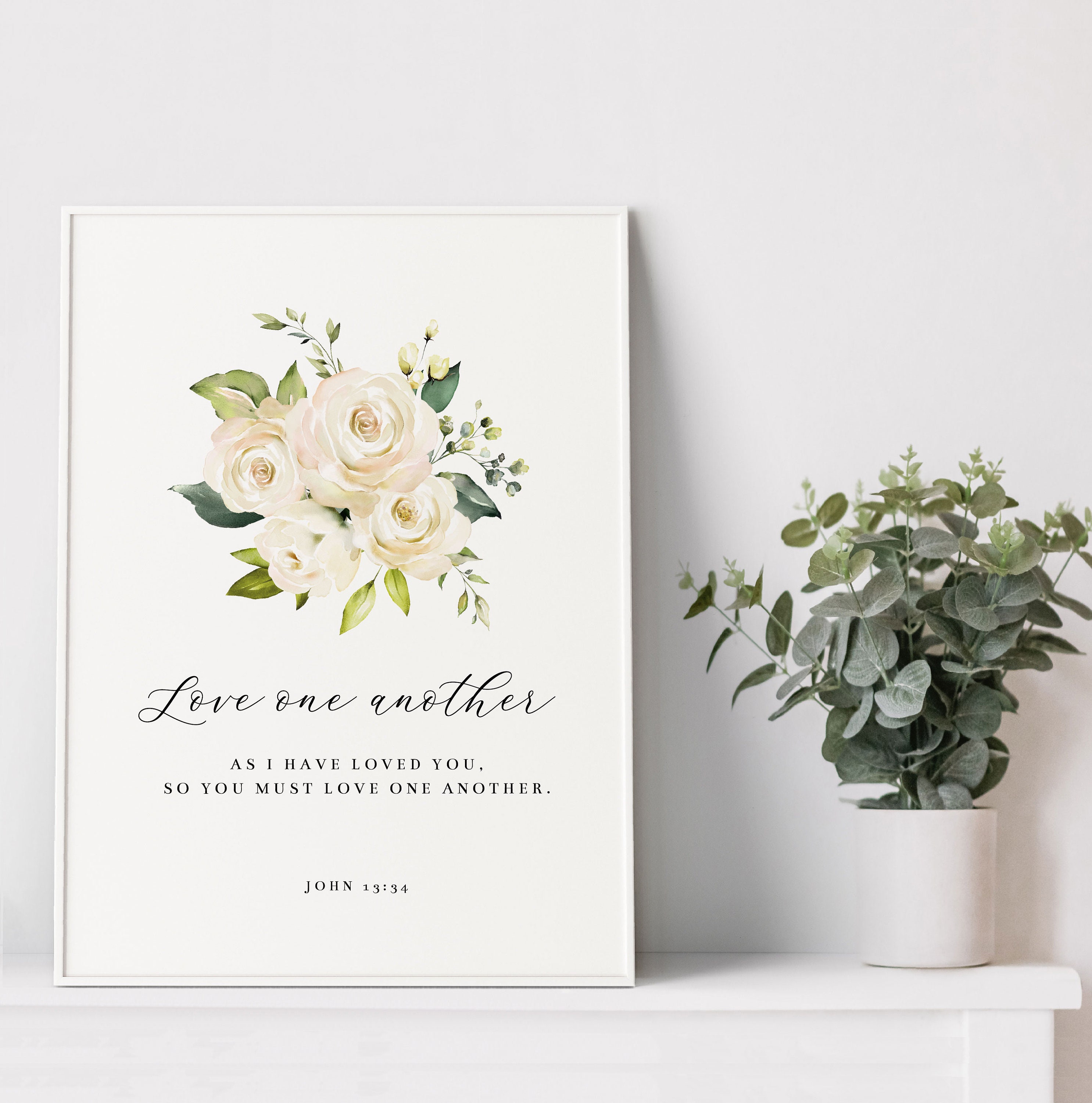 John 13:34 Love One Another Bible Verse Print Printable Wall | Etsy