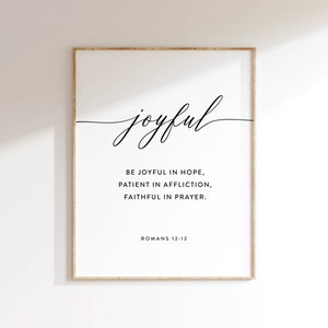 Thankful Joyful Blessed Scripture Wall Art, Set of 3 Printable Wall Art ...