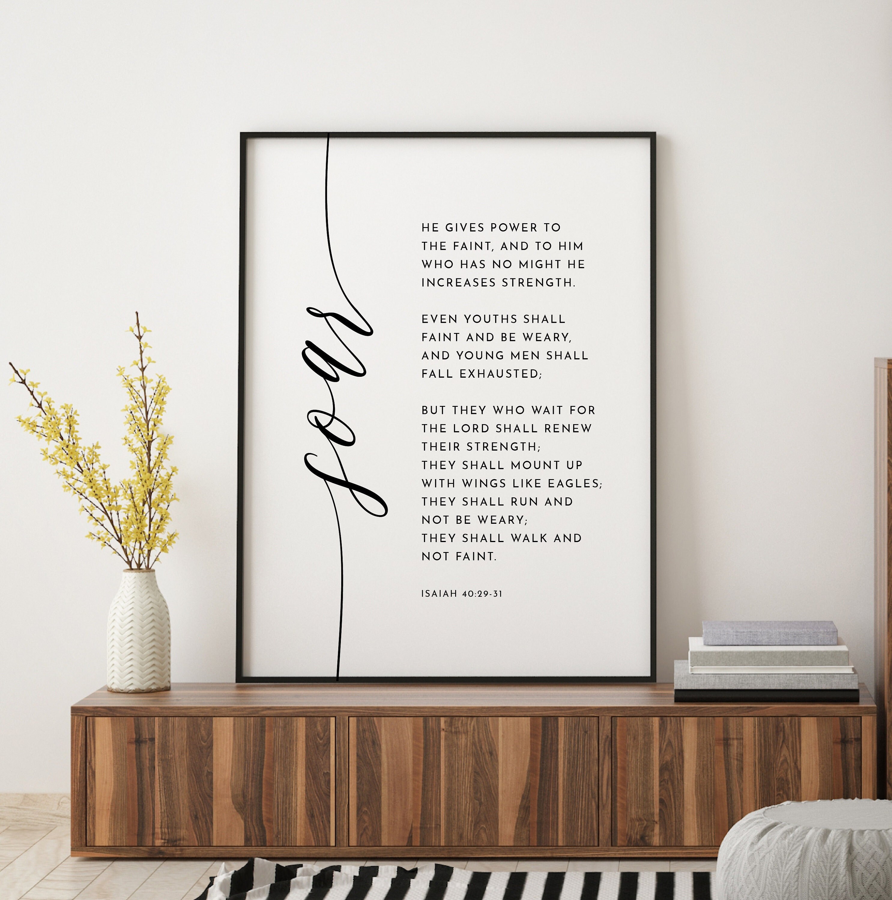 Isaiah 40:29-31 Soar Bible Verse Wall Art Printable Wall Art - Etsy