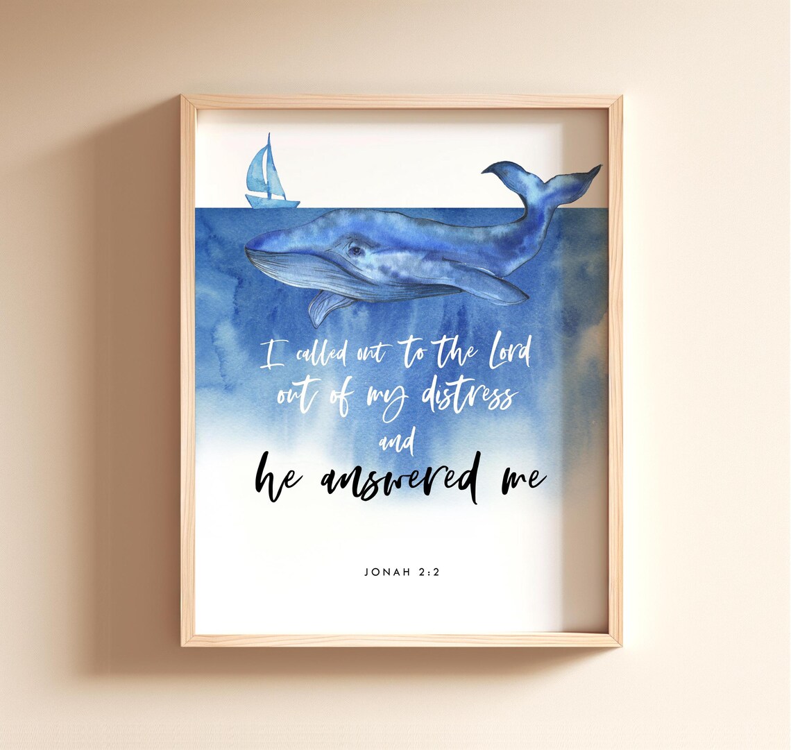 Jonah 2:2 He Answered Me Bible Verse Wall Art, Printable Scripture ...