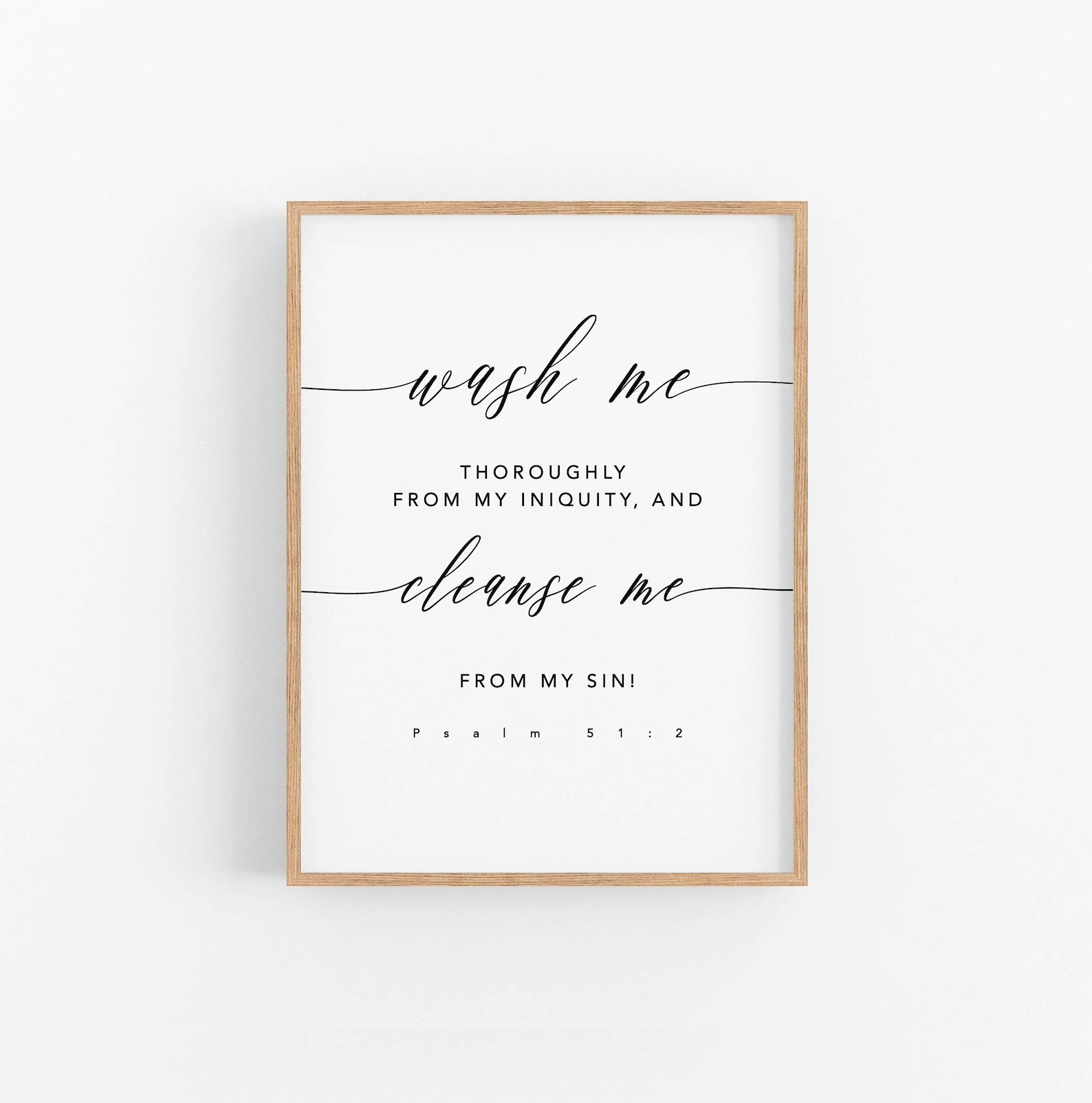 Psalm 51:2 ESV Wash Me Cleanse Me Scripture Wall Art - Etsy