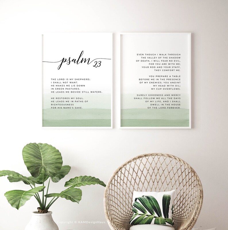 Psalm 23 the Lord is My Shepherd Bible Verse Wall Art Set of - Etsy