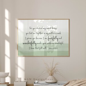 Psalm 139:13-14 Horizontal Bible Verse Print, Printable Wall Art, Scripture Print Download ...