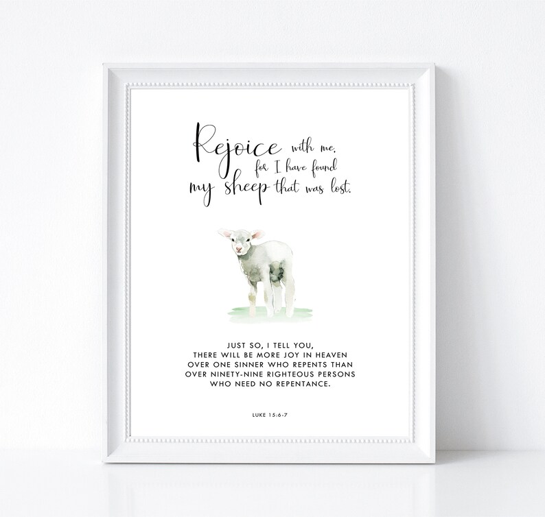 Luke 15:6-7 My Sheep Bible Verse Printable Wall Art Bible | Etsy