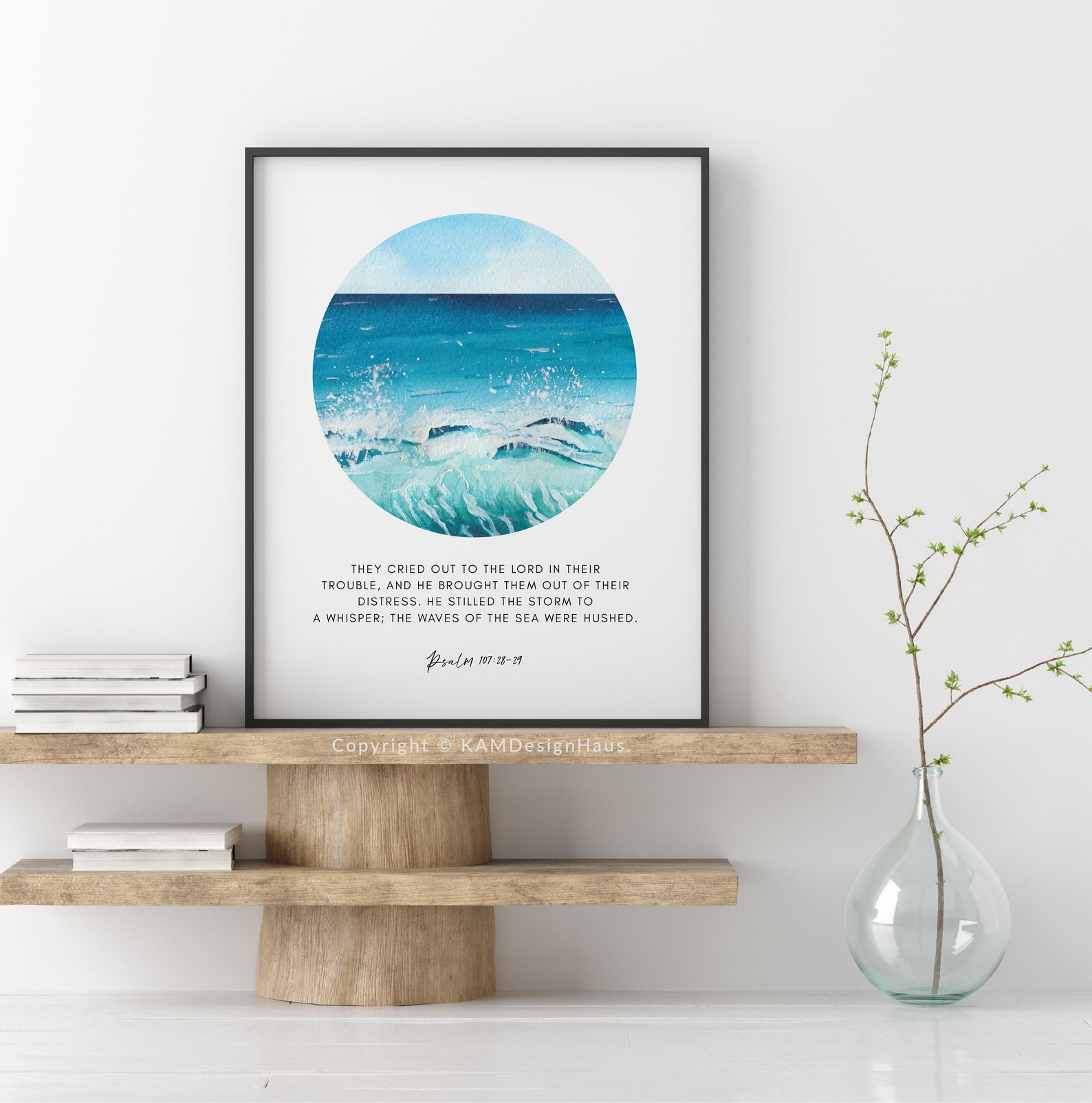 Psalm 107:28-29 He Stilled Bible Verse Print Printable Wall | Etsy