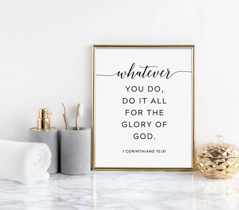 1 Corinthians 10:31 for the Glory of God Bible Verse Wall Art ...