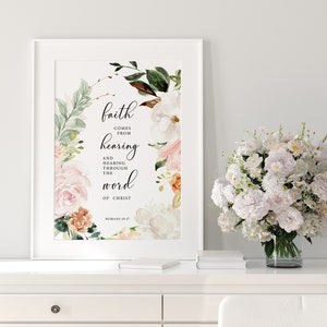 Romans 10:17 Faith Comes From Hearing Bible Verse Print | Etsy