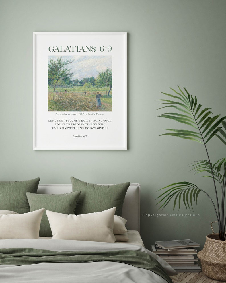Galatians 6:9 Bible Verse Painting Art, Printable Wall Art, Classical ...
