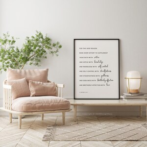 2 Peter 1:5-7 Bible Verse Wall Art, Printable Wall Art, Christian Wall ...