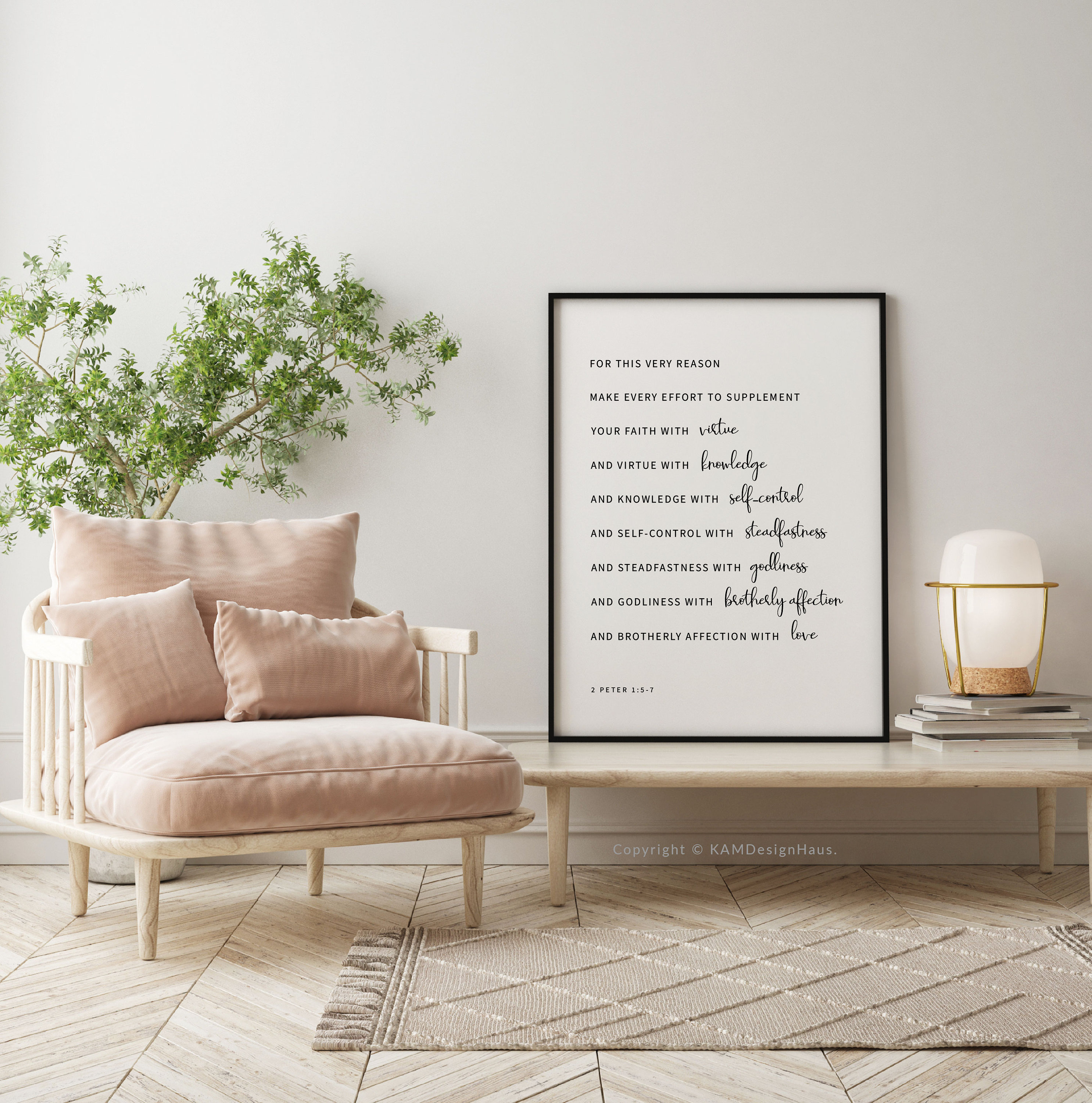 2 Peter 1:5-7 Bible Verse Wall Art Printable Wall Art | Etsy