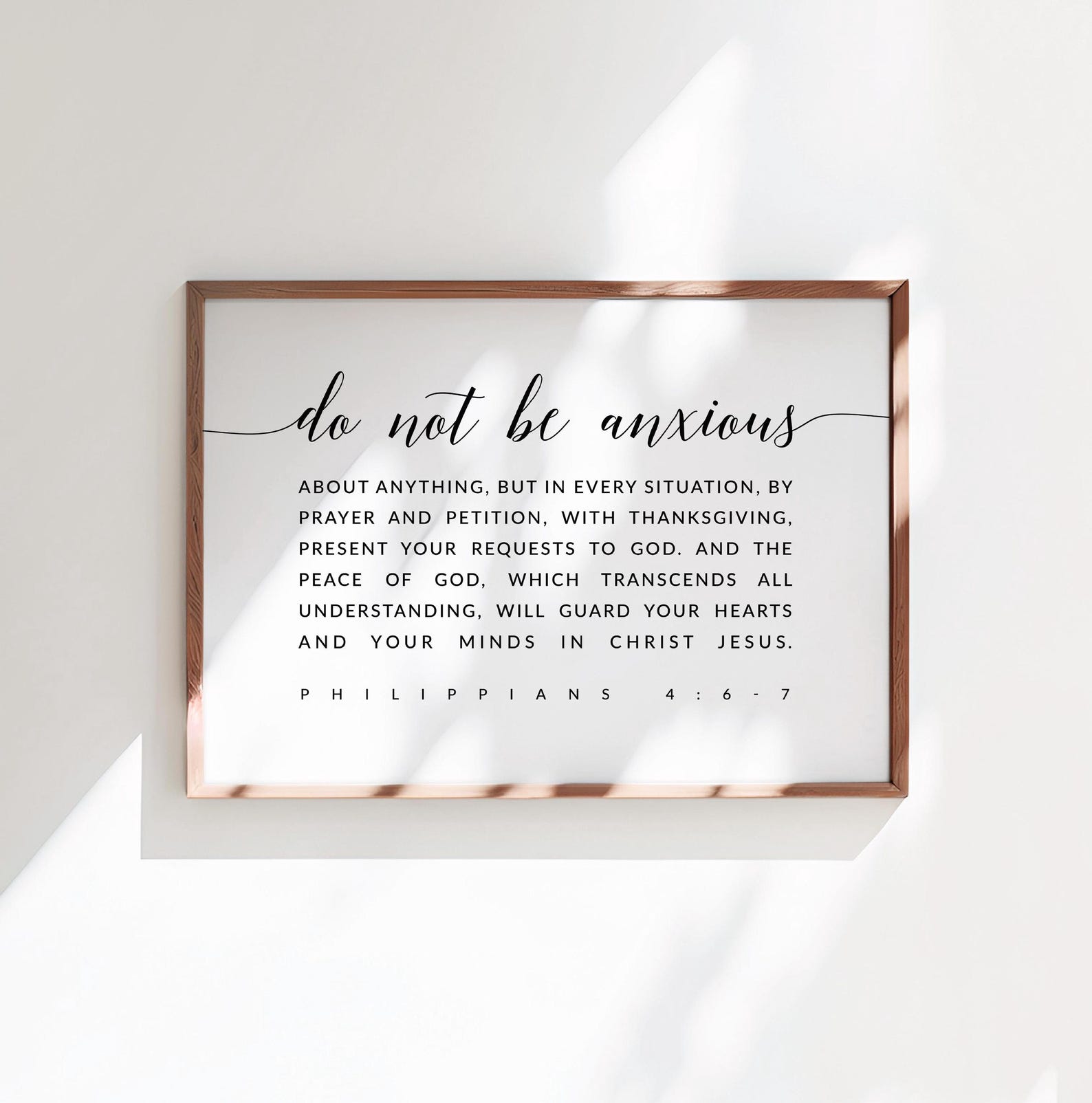 Philippians 4:6-7 Do Not Be Anxious Bible Verse Printable Wall Art ...