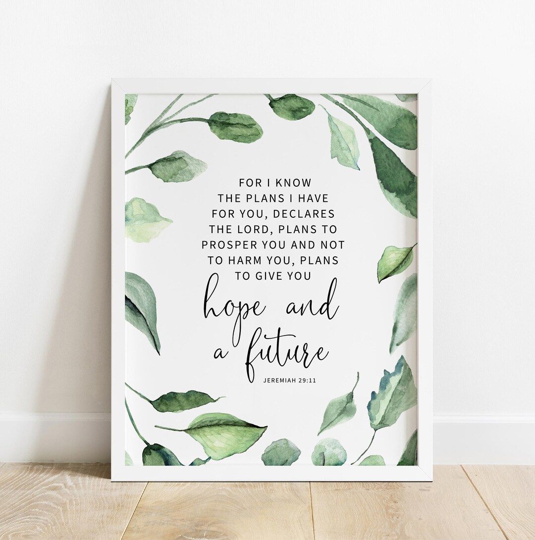 Jeremiah 29:11 for I Know the Plans Bible Verse Wall Art - Etsy