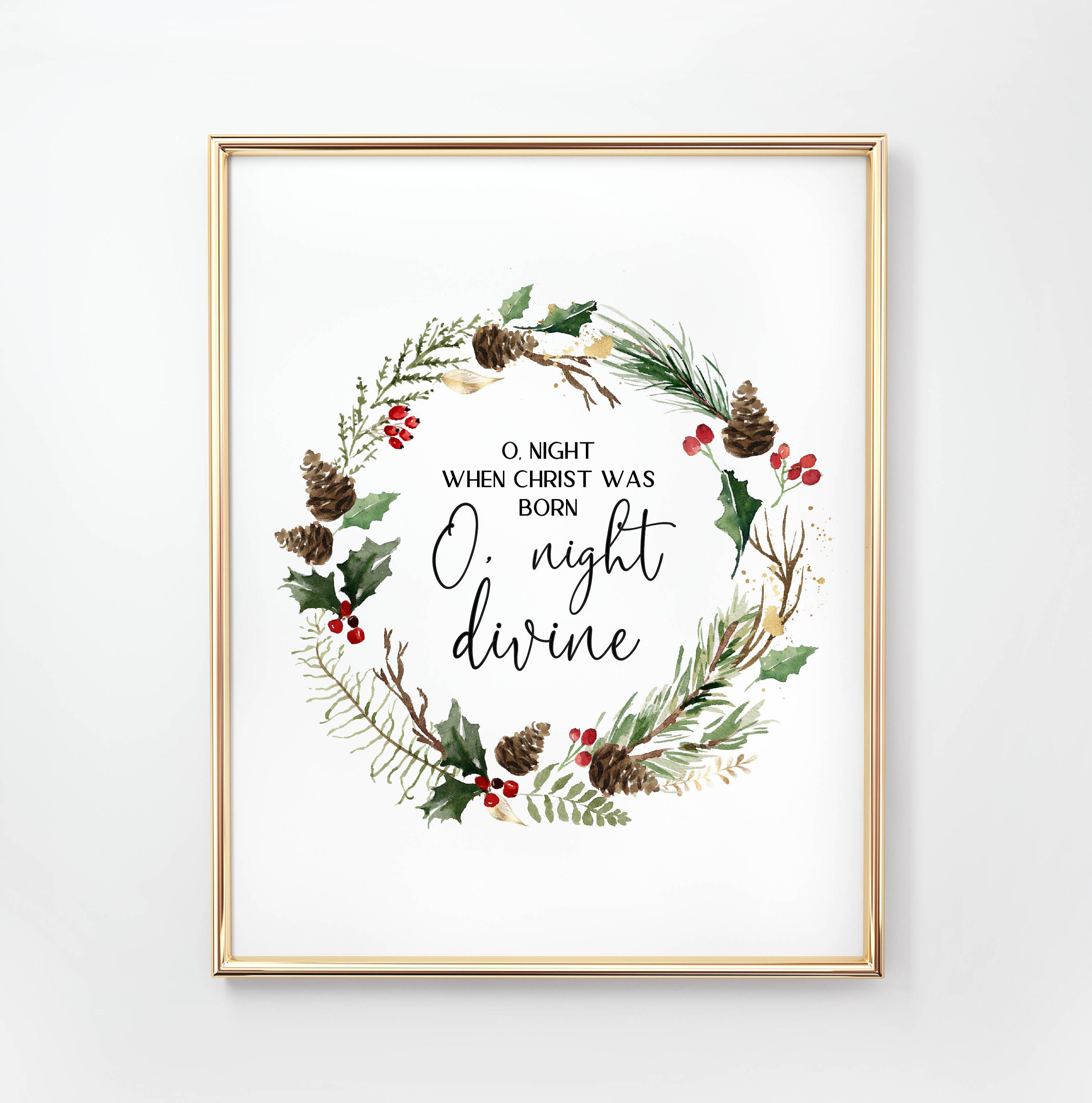O Night Divine Christmas Printables, Bible Verse Card Download ...