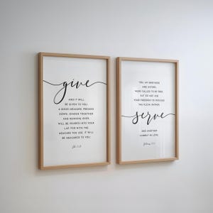 Luke 6:38 Give & Serve Bible Verse Print, Set of 2 Scripture Download ...
