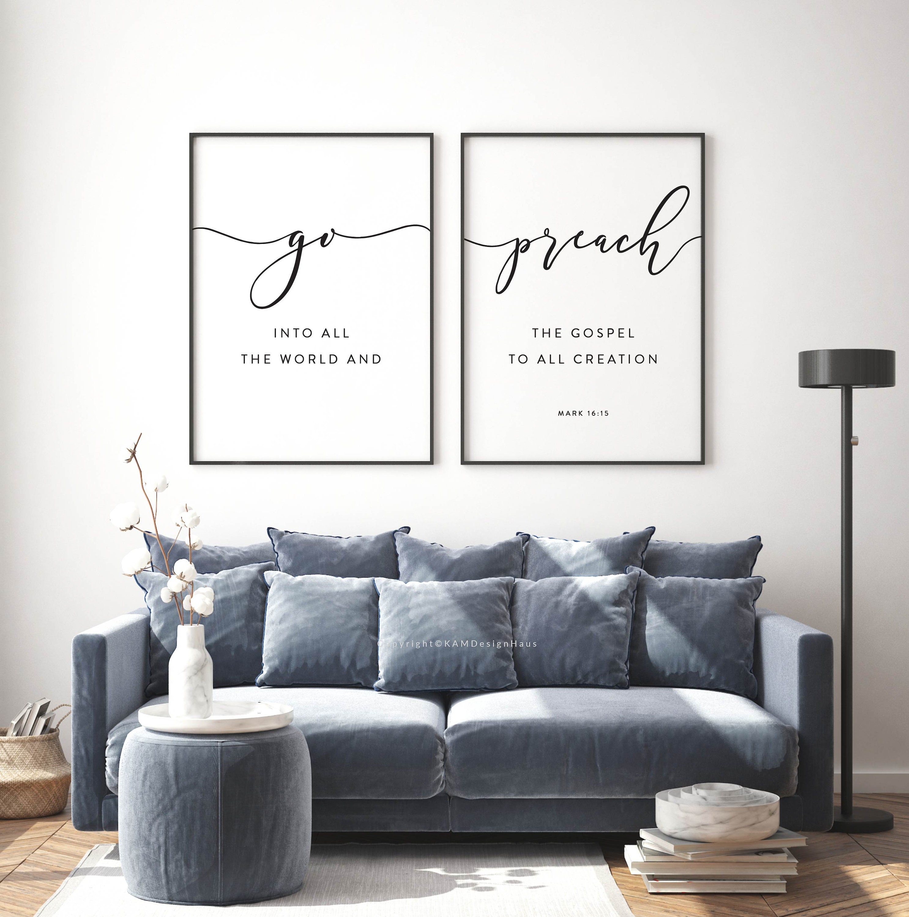 Mark 16:15 Preach the Gospel Bible Verse Printable Wall Art - Etsy