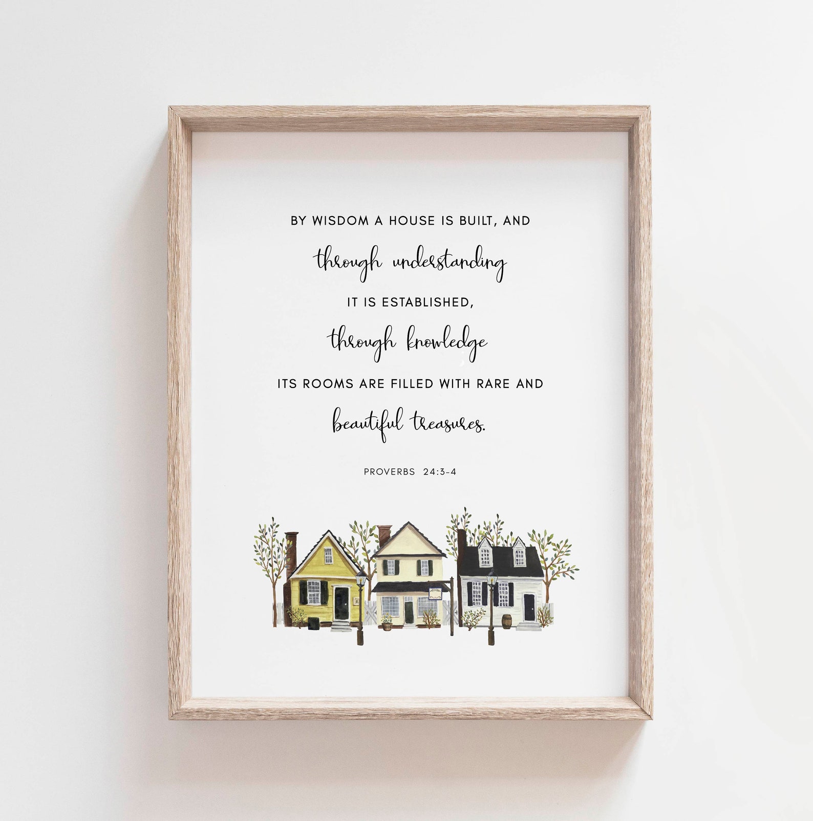 Proverbs 24:3-4 by Wisdom Bible Verse Wall Art Scripture - Etsy