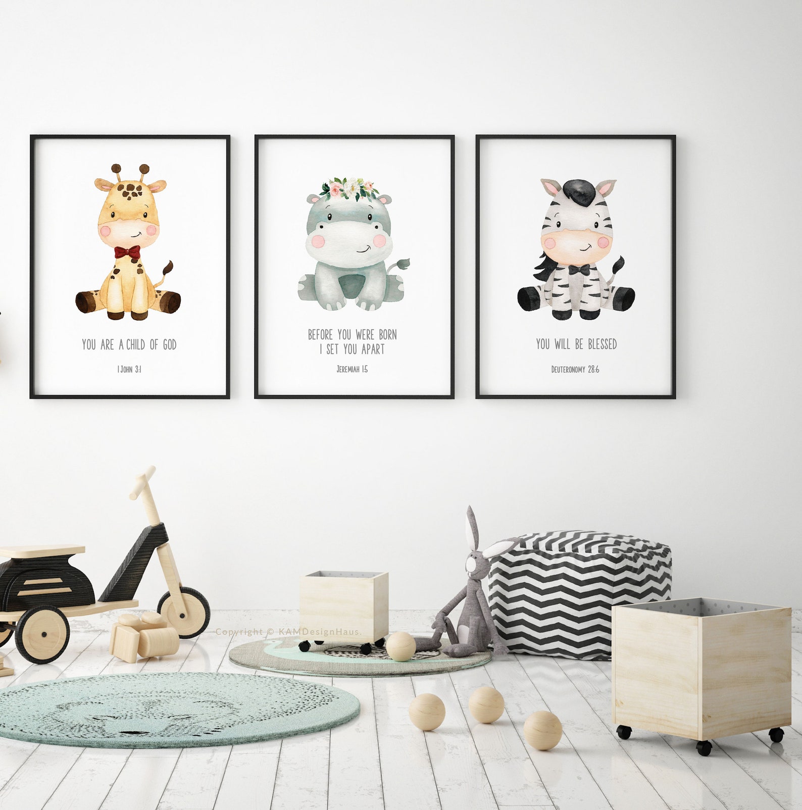Set of 6 Nursery Bible Verse Wall Art Nursery Bible Verse | Etsy