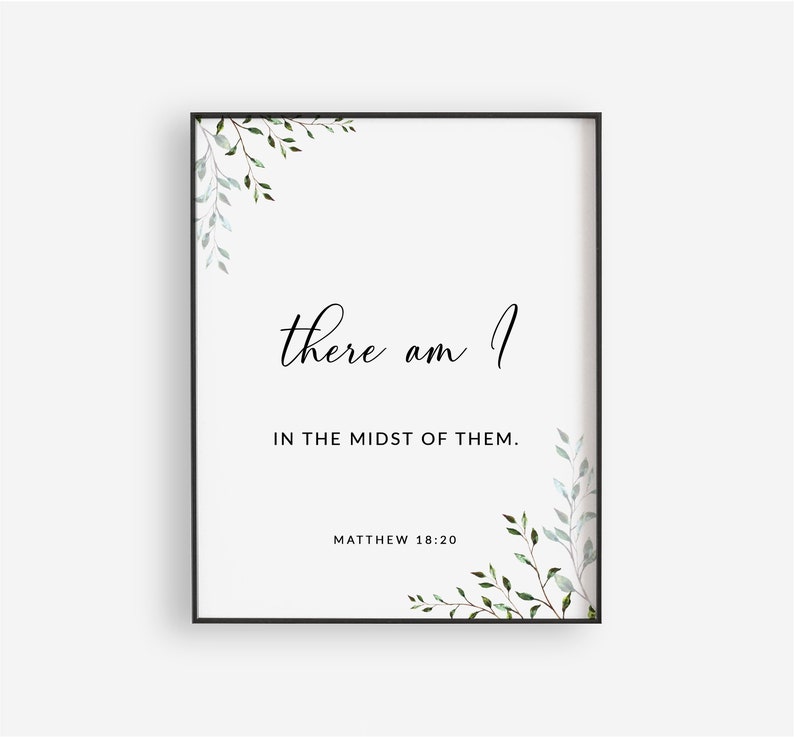 Matthew 18:20 KJV Bible Verse Printable Wall Art Dining Room - Etsy