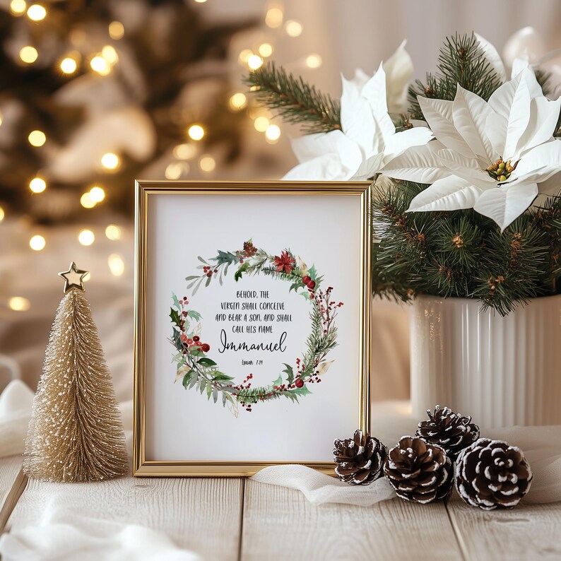 Isaiah 7:14 ESV Christmas Printable, Bible Verse Card Download ...