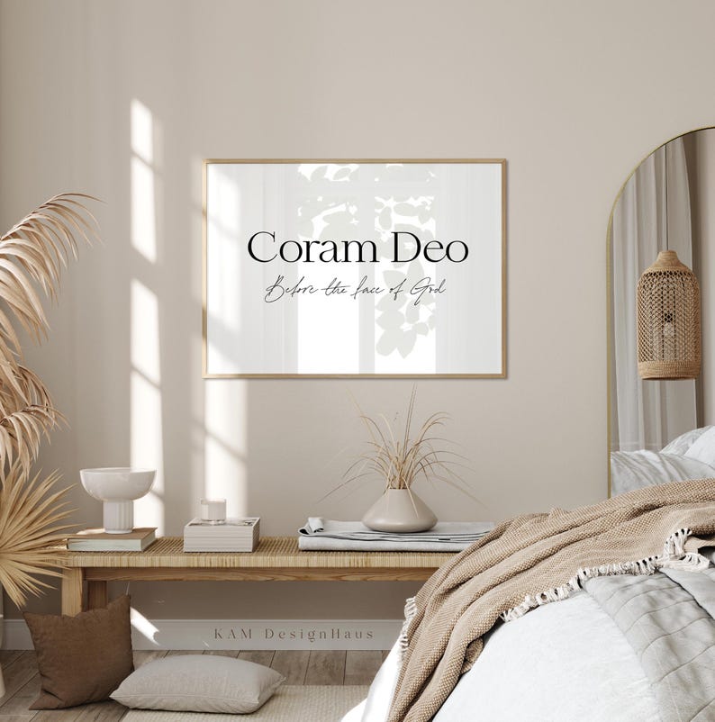 Coram Deo Christian Wall Art, Horizontal Print Download, Printable Wall ...