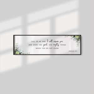 Jeremiah 33:3 Bible Verse Wall Art, Horizontal Scripture Banner, Call ...