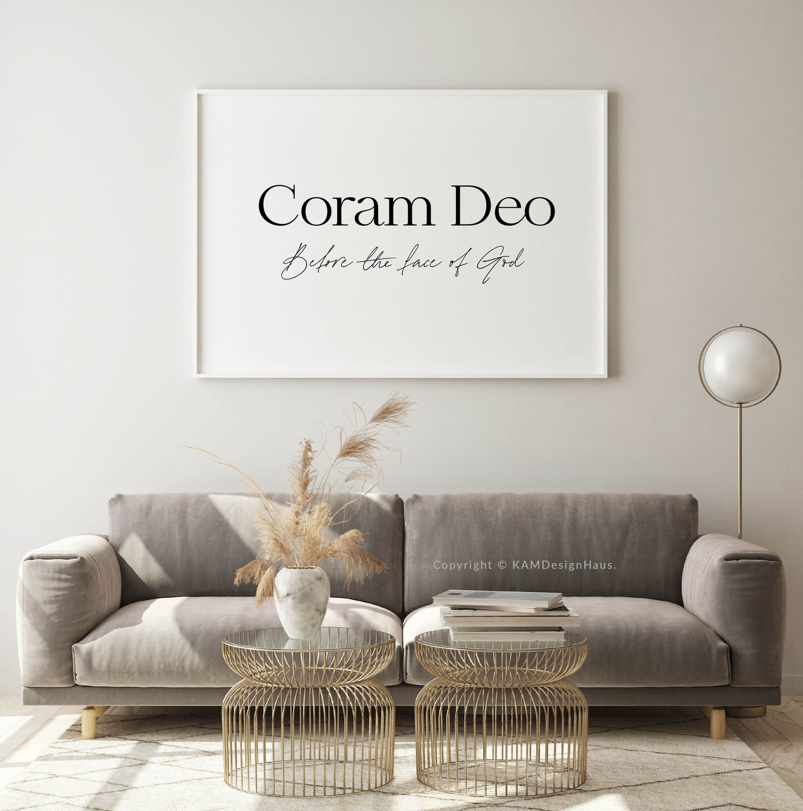 Coram Deo Christian Wall Art, Horizontal Print Download, Printable Wall ...