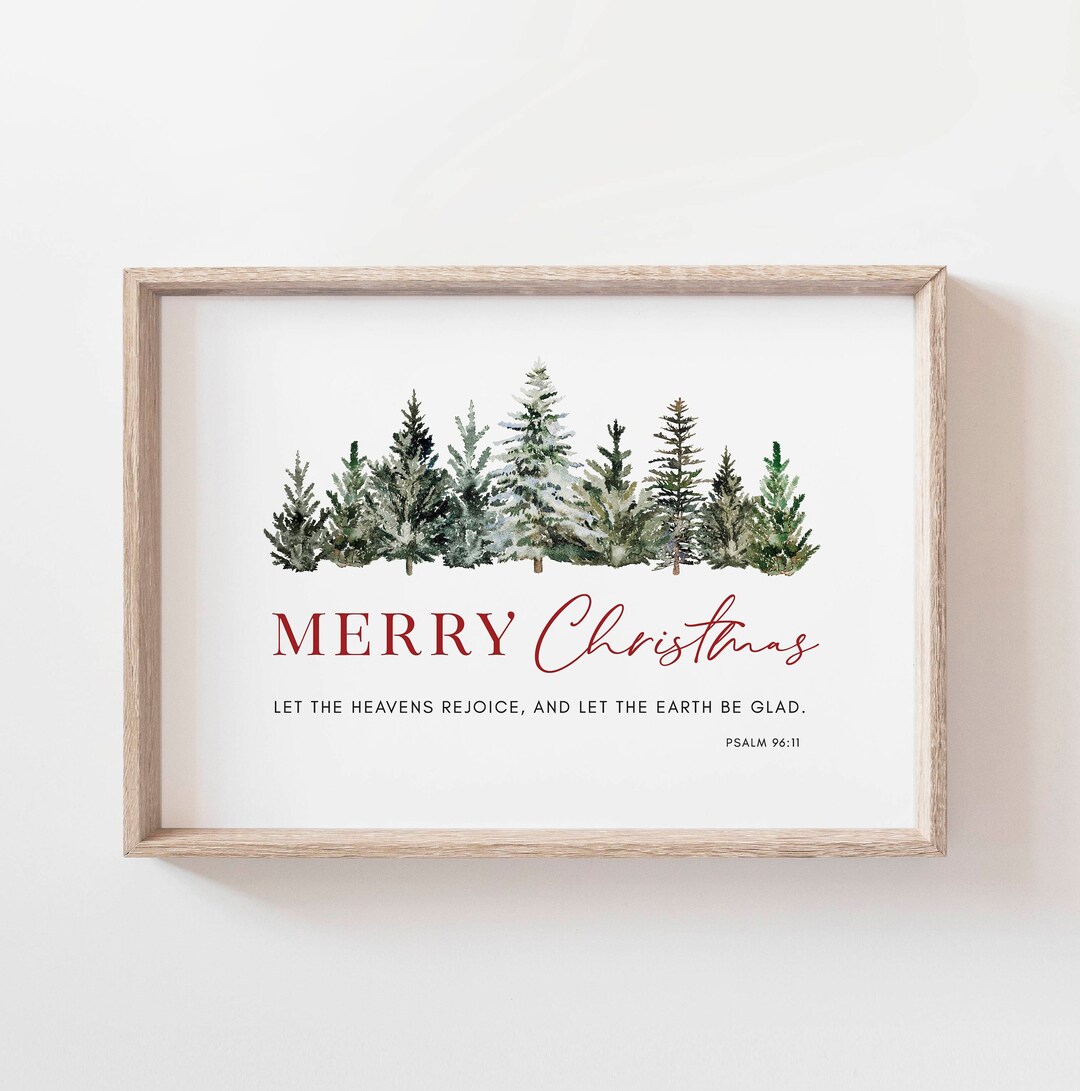 Merry Christmas Printables, Christmas Bible Verse Wall Art, Wintertrees ...