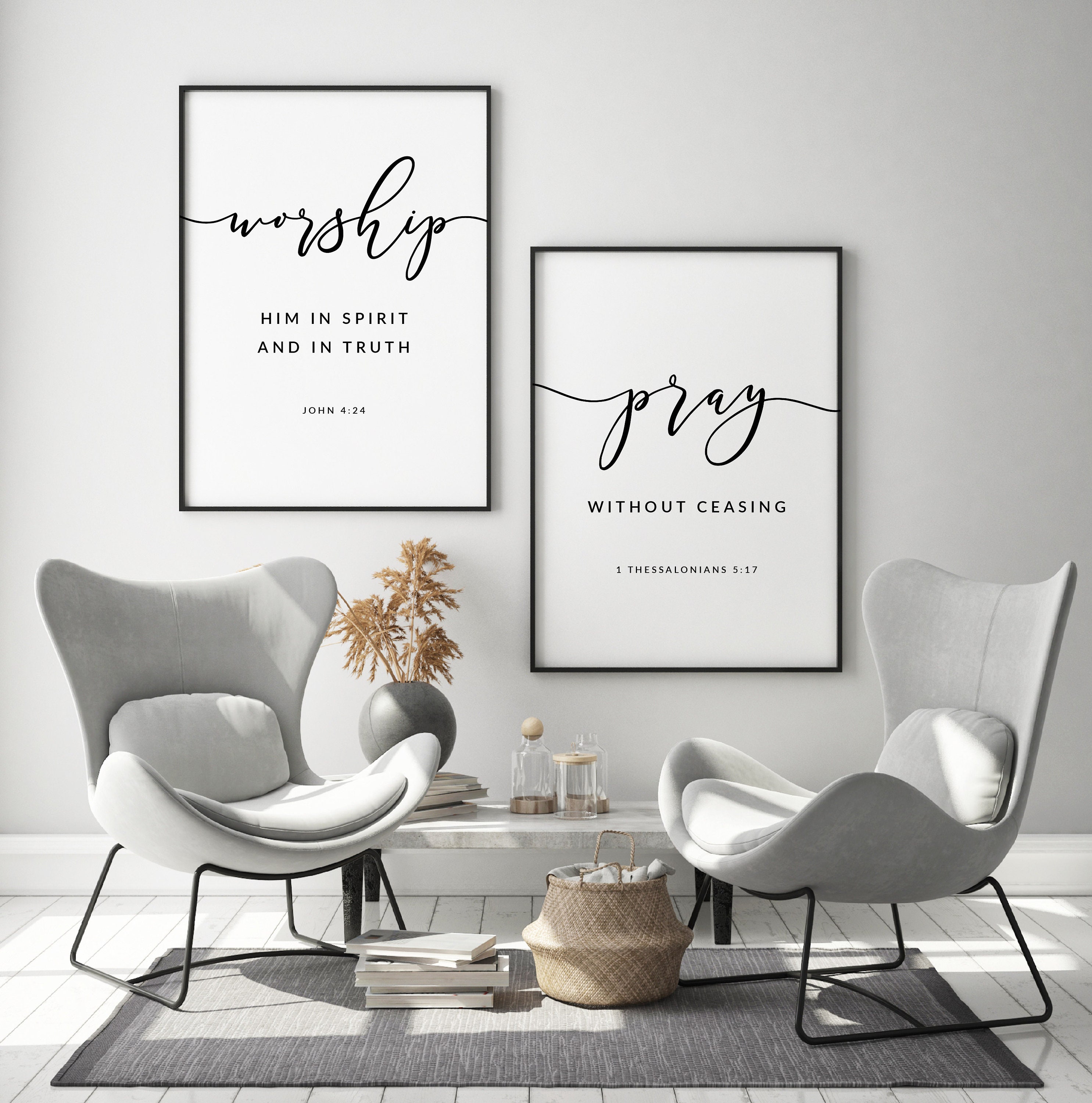 John 4:24 Worship Pray Bible Verse Wall Art Printable Wall | Etsy