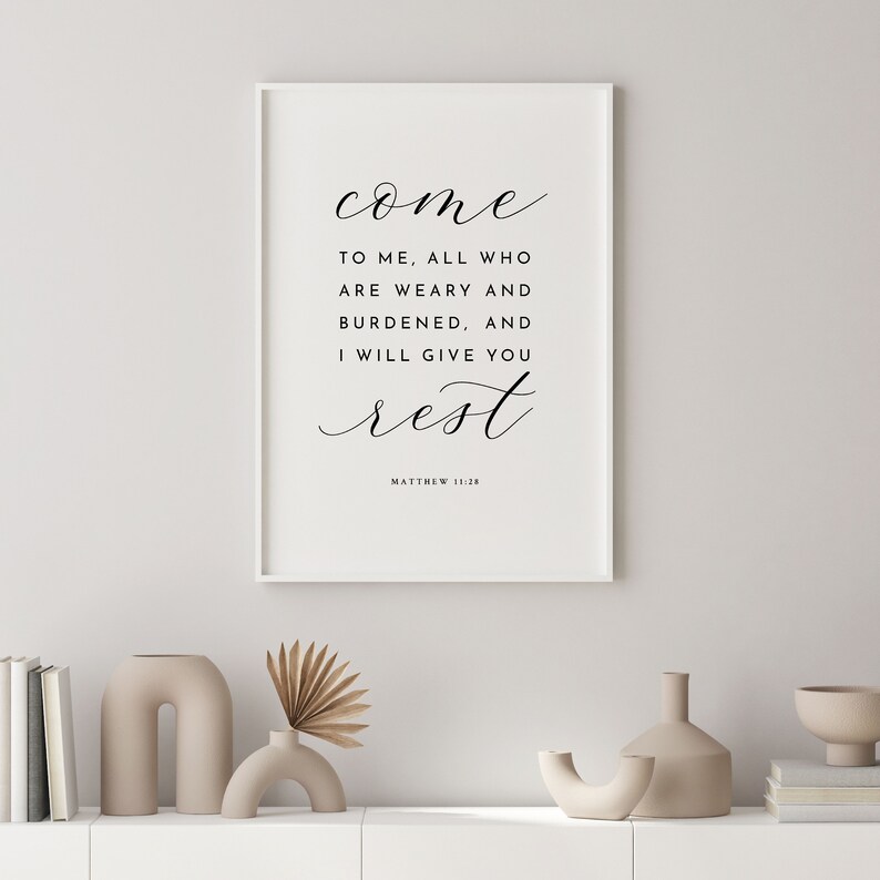 Matthew 11:28 Come to Me Bible Verse Wall Art Printable Wall - Etsy