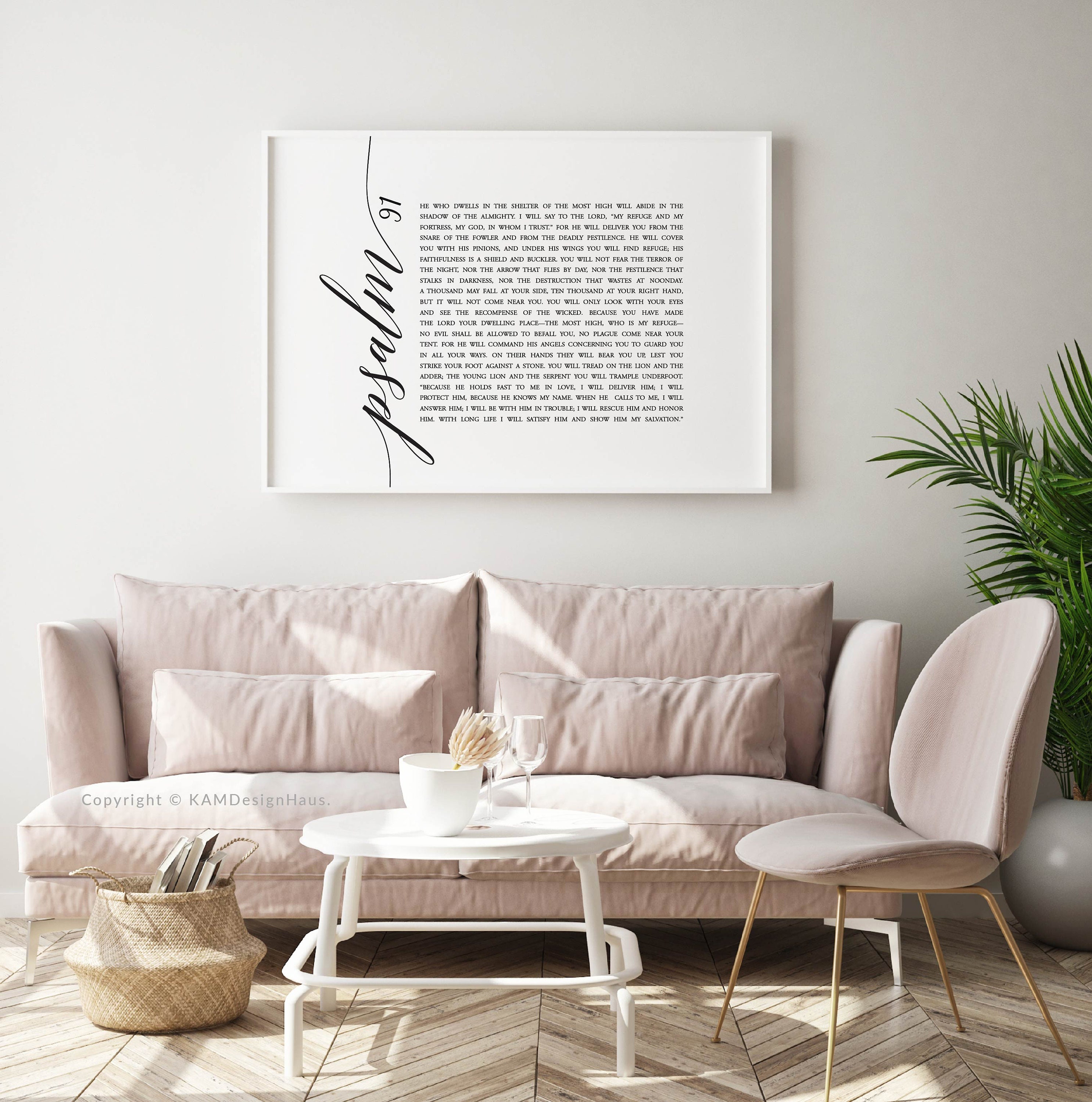 Psalm 91 Scripture Printable Wall Art Bible Verse Print | Etsy