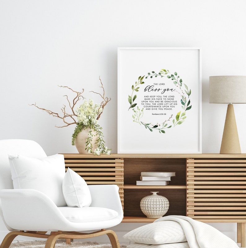 Numbers 6:24-26 ESV Bless You Bible Verse Wall Art Scripture - Etsy