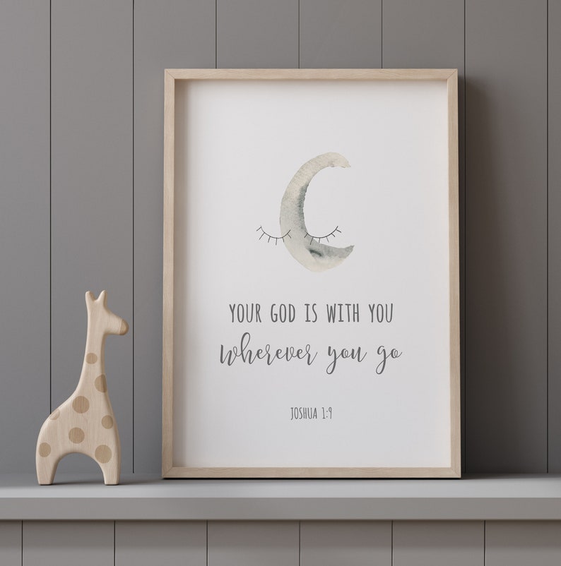 Joshua 1:9 Nursery Bible Verse Wall Art Wonderfully Made - Etsy
