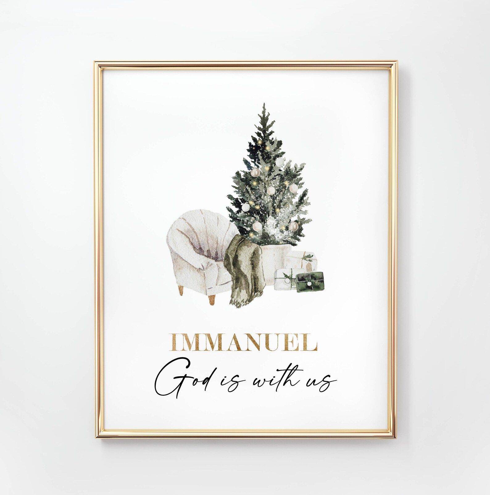 Immanuel Set of 3 Christmas Printable Wall Art, Christmas Bible Verse ...