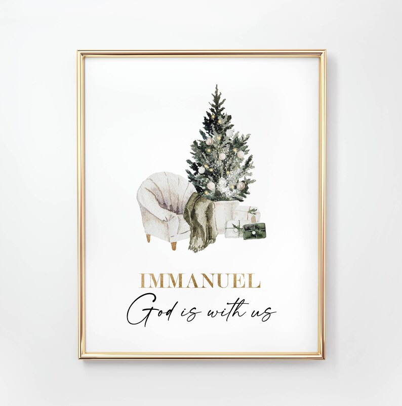 Immanuel Set of 3 Christmas Printable Wall Art, Christmas Bible Verse ...