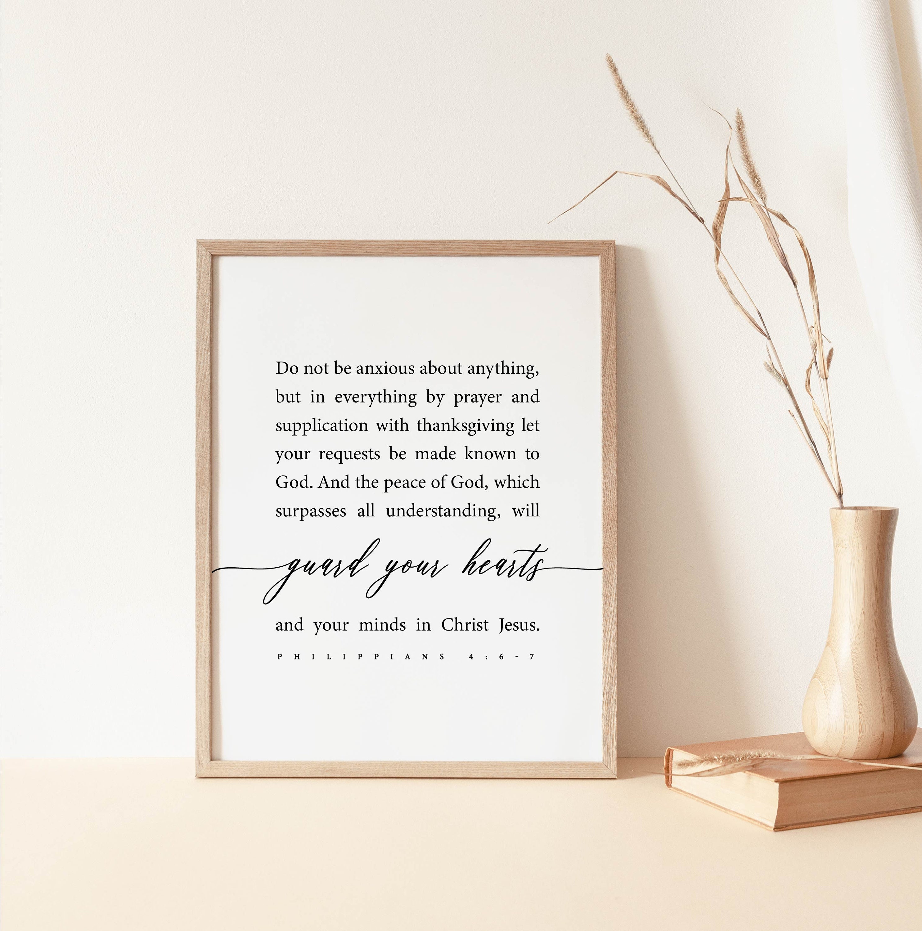 Philippians 4:6-7 Do Not Be Anxious Bible Verse Print | Etsy